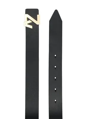 Zadig&Voltaire Logo-plaque Leather Belt - Black