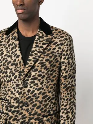 Dsquared2 Leopard-print Single-breasted Coat