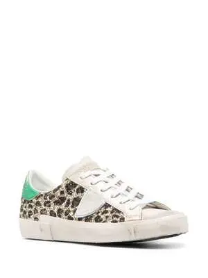 Philippe Model Prsx Leather Low-top Sneakers - Neutrals