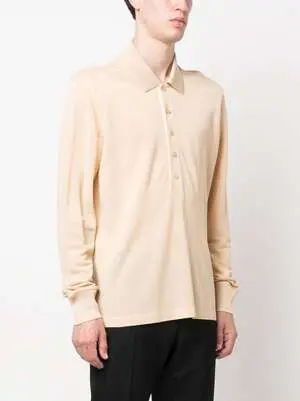 TOM FORD Piqué Long-sleeve Polo Shirt