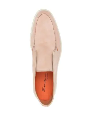 Santoni Almond-toe Suede Boots - Neutrals
