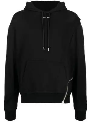 HELIOT EMIL Zipped Organic Cotton Hoodie - Black