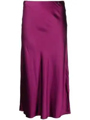 Patrizia Pepe High-waisted Satin Midi Skirt