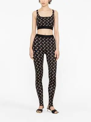MARINE SERRE Moon Printed Leggings - Black