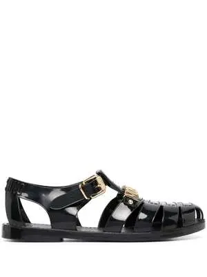 Moschino Logo-plaque Sandals - Black