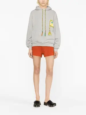 Alanui Crochet Detailed Cotton Hoodie