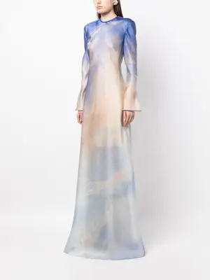 Zimmermann Tama Printed Silk Maxi Slip Dress