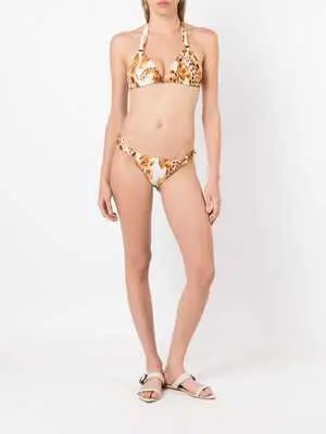 LENNY NIEMEYER Animal-print Halterneck Bikini Top