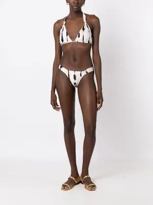 LENNY NIEMEYER Abstract-print Draped Bikini Bottom