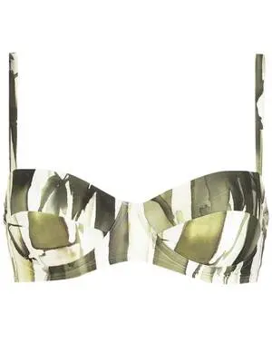 LENNY NIEMEYER Bamboo-print Bikini Top - Green
