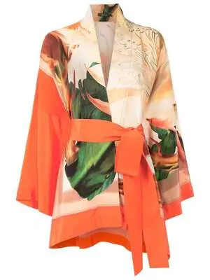 LENNY NIEMEYER Printed Belted Kimono - Orange