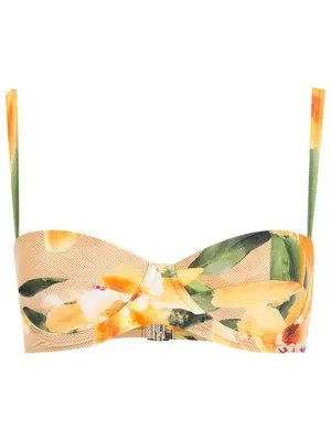 LENNY NIEMEYER Floral-print Balconette Bikini Top - Yellow