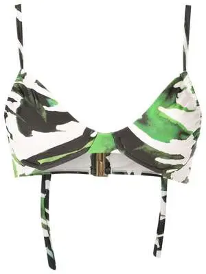 LENNY NIEMEYER Leaf-print Underwired Bikini Top - Multicolour