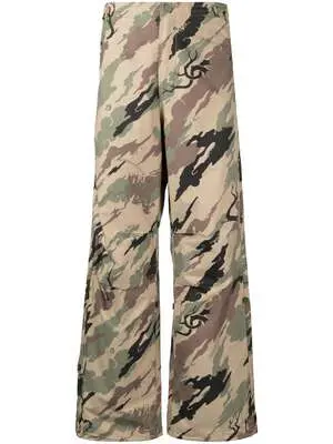 MAHARISHI Bonsai Forest-print Trousers - Brown