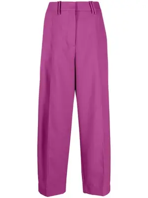 GANNI Pleated Straight-leg Trousers