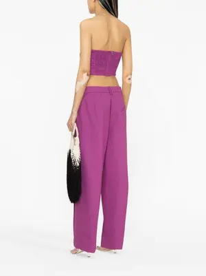 GANNI Pleated Straight-leg Trousers