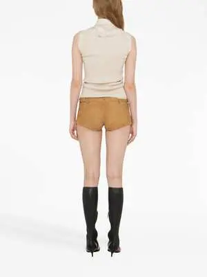 Miu Miu Belted Suede Shorts