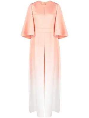 Elie Saab Gradient-effect Silk Jumpsuit - Orange