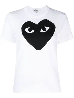 Play Comme Des Garcon Logo-print Cotton T-shirt - White