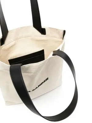 JIL SANDER Large Logo Print Tote Bag