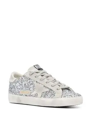 GOLDEN GOOSE Super-star Glitter Sneakers With Suede Star