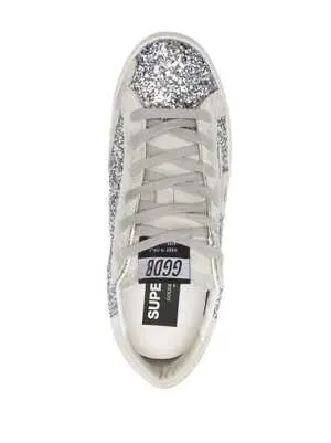 GOLDEN GOOSE Super-star Glitter Sneakers With Suede Star
