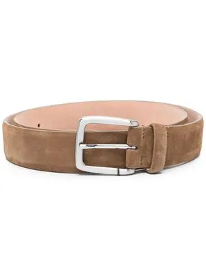 MOORER Textured Buckled Belt - Neutrals