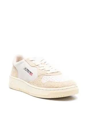 AUTRY Logo-patch Panelled Leather Sneakers - White