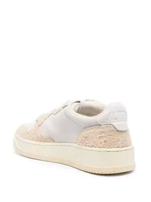 AUTRY Logo-patch Panelled Leather Sneakers - White