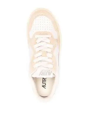 AUTRY Logo-patch Panelled Leather Sneakers - White
