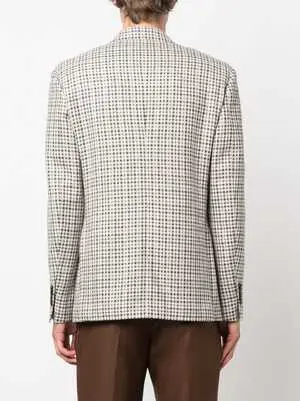 LARDINI Single Breasted Wool-blend Blazer