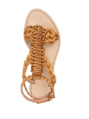 Alberta Ferretti Braided Leather Open-toe Sandals