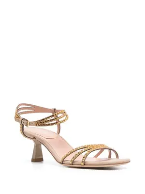 Alberta Ferretti 55mm Crystal-embellished Leather Sandals