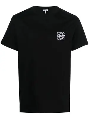 Loewe Anagram Embroidered Cotton T-shirt - Black