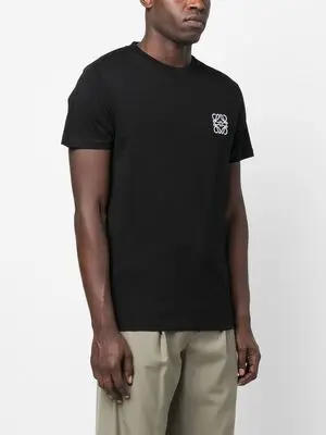 Loewe Anagram Embroidered Cotton T-shirt - Black