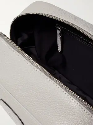 Mulberry Leather-trimmed Scotchgrain Wash Bag