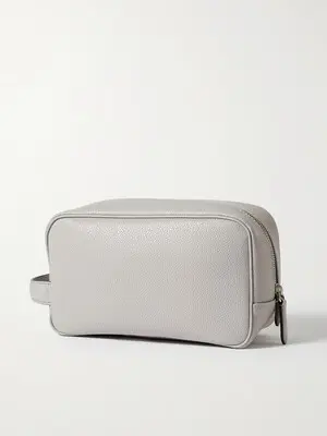Mulberry Leather-trimmed Scotchgrain Wash Bag