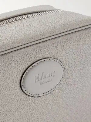 Mulberry Leather-trimmed Scotchgrain Wash Bag