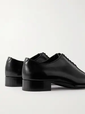 TOM FORD Elkan Whole-cut Glossed-leather Oxford Shoes - Black