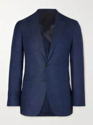 Kingsman Wool, Linen And Silk-blend Hopsack Blazer