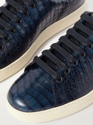TOM FORD Warwick Croc-effect Leather Sneakers