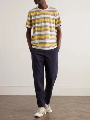 Folk Striped Cotton-jersey T-shirt 5