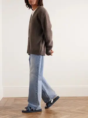 Suicoke Kaw-vs Patchwork Denim And Suede Sandals
