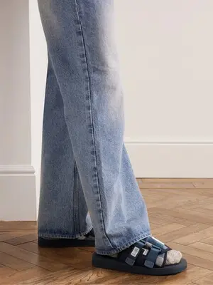 Suicoke Kaw-vs Patchwork Denim And Suede Sandals