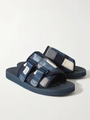 Suicoke Kaw-vs Patchwork Denim And Suede Sandals