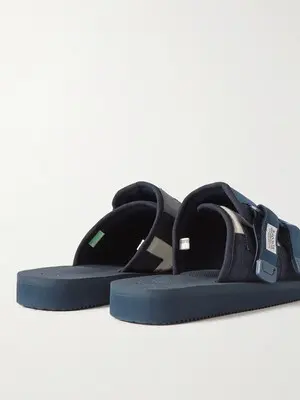 Suicoke Kaw-vs Patchwork Denim And Suede Sandals