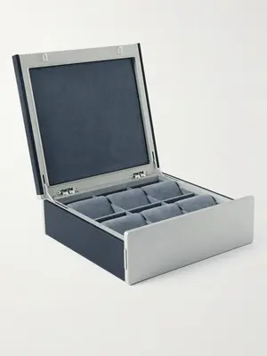 CHARLES SIMON Spence Full-grain Leather Six-piece Watch Case