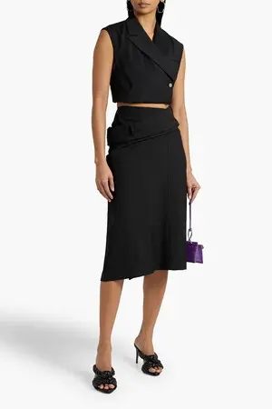 Jacquemus Vela Draped Wool Skirt