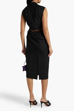Jacquemus Vela Draped Wool Skirt