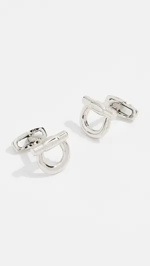 FERRAGAMO Nickel Flip Gancio Cufflinks - Silver